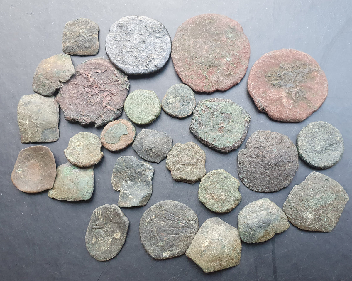 Lot of 25 Uncleaned Byzantine Bronze coins from 450-1300 AD – CCcoins ...