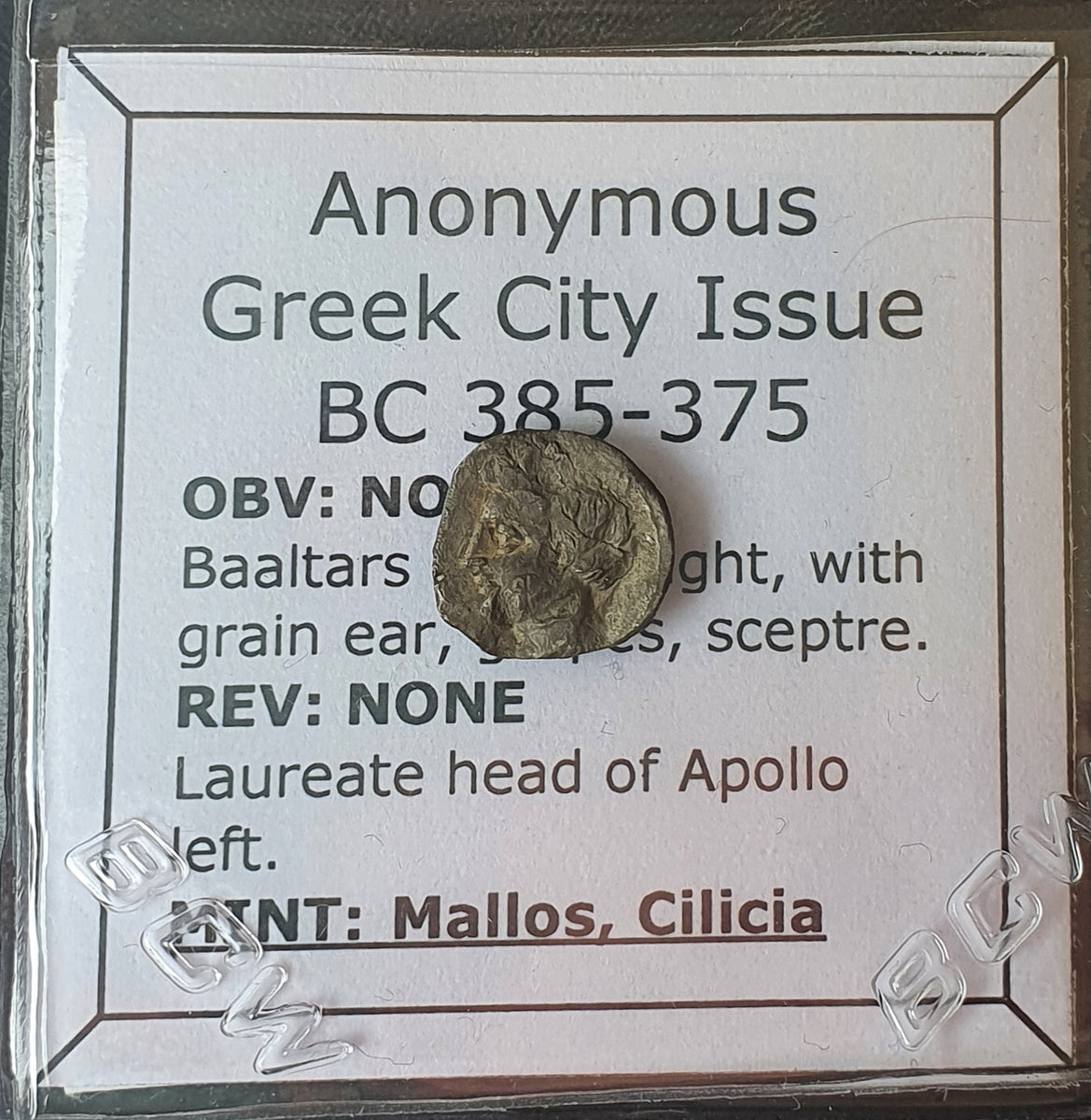 #L555# Anonymous silver Greek city issue coin from Mallos, Cilicia 385 ...
